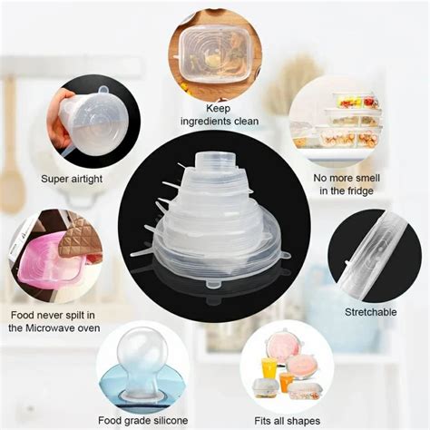 Silicon Stretchable Lids Set For Containers Multi Size Reusable Set
