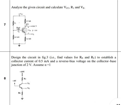 Solved Analyze The Given Circuit And Calculate VCC R And Chegg