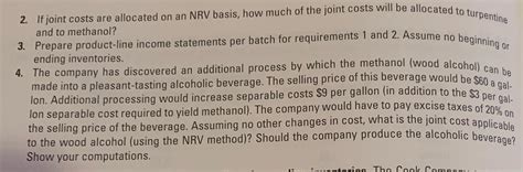 Solved 16 19 Alternative Joint Cost Allocation Methods