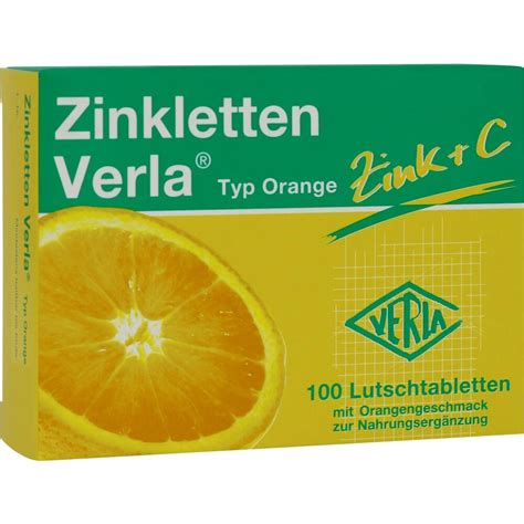 Zinkletten Verla Orange 100 Stück PZN 9704820 Central Apotheke Walldorf