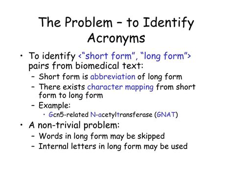 Ppt A Simple Algorithm For Identifying Abbreviation Definitions In