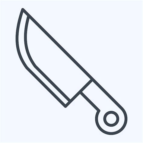 Icon Couteau Lié à La Guerre Style De Ligne De Symbole Militaire