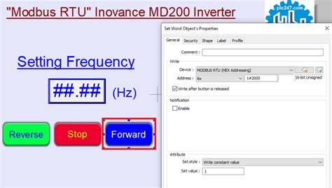 HMI Weintek Modbus RTU Inovance MD200 Tutorial Plc247 Com