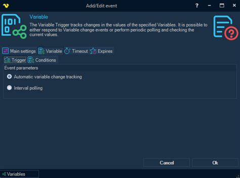 Event Trigger Variable Visualcron Documentation
