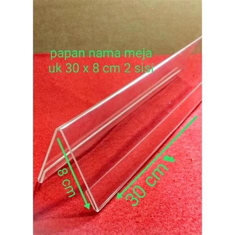 Jual Akrilik Papan Nama Meja Uk 8 X 30 Cm Tebal 2 Mm Shopee Indonesia