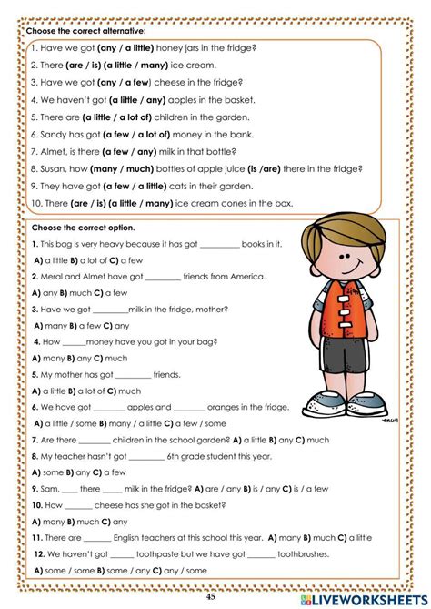 Quantifiers Free Interactive Worksheets 1115789