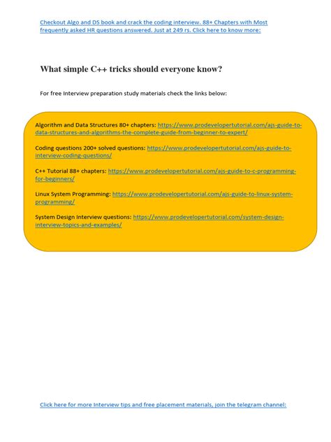 What Simple Cpp Tricks Should Everyone Know Download Free Pdf C