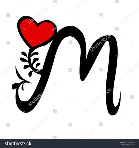 M Name First Letter Tattoo Illustration Stock Illustration 1722013330