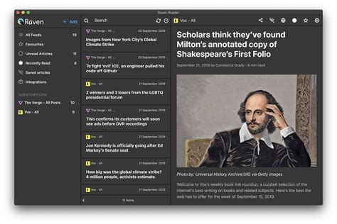 raven reader all your articles in one place beautiful