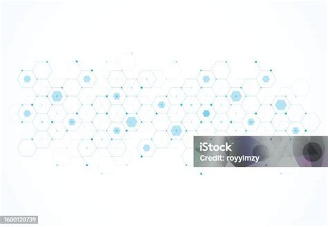 기술 배경 및 과학 스타일의 추상 육각 형 분자 구조 의료 디자인 벡터 일러스트레이션 벡터에 대한 스톡 벡터 아트 및 기타