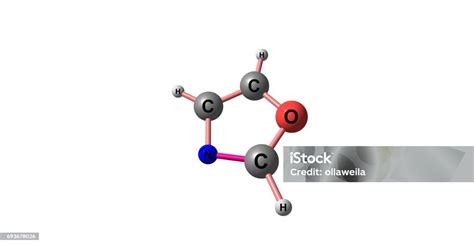 Oxazole Molecular Structure Isolated On White Stock Illustration
