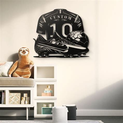 Personalized Soccer Jersey And Cleats Metal Wall Art Moonarch