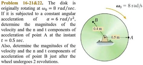 Solved Problem 16 21 22 The Disk Is Originally Rotating At Ï‰â‚€ 8