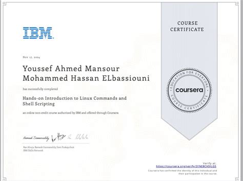 Yousef Ahmed On Linkedin Linux Shellscripting Learningjourney Cybersecurity Ibm Coursera