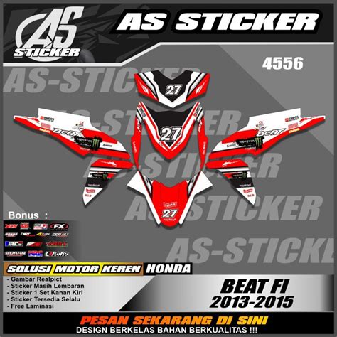 4546a DECAL COSTUM MOTOR HONDA BEAT FI 2013 2015 FULLBODY DESAIN SPORTY
