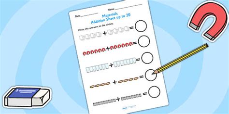 Materials Addition To 20 Worksheet Teacher Made Twinkl