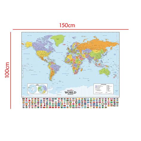 150x100cm The World Political Hammer Projection Ma Grandado
