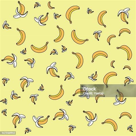 Desain Pola Pisang Kuning Mulus Vektor Templat Pola Pisang Yang