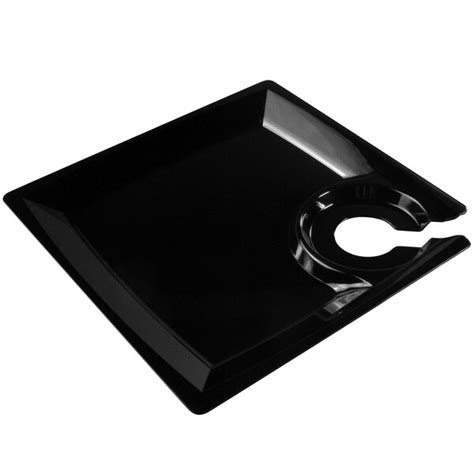 Wna Comet Msctlbk 8 Black Square Milan Plastic Cocktail Plate With Cup