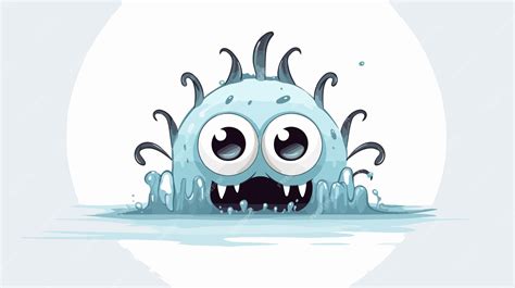 Premium Vector A Cartoon Illustration Of A Monster With Big Eyes And
