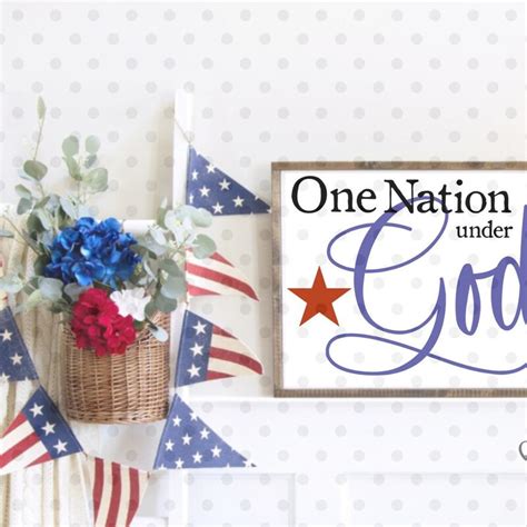 One Nation Under God Sign Etsy