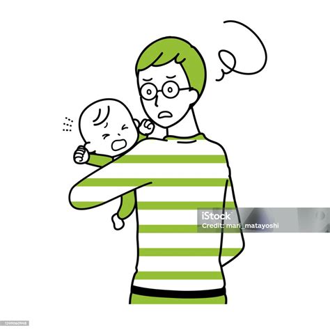 아기를 진정시키는 남자의 그림 기진맥진에 대한 스톡 벡터 아트 및 기타 이미지 기진맥진 남자 벡터 Istock