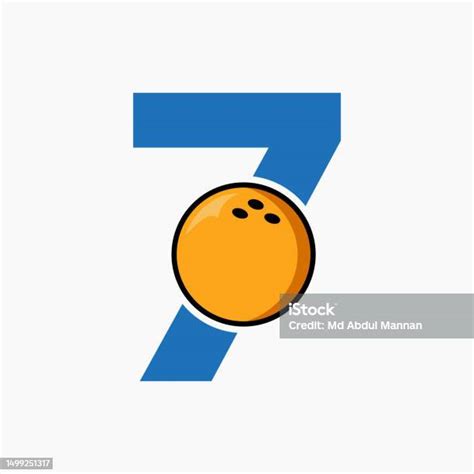 Desain Logo Bowling Pada Konsep Letter 7 Simbol Logo Olahraga Bowling