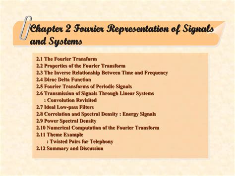 Fourier Representation Of Signal And Systems Pdf