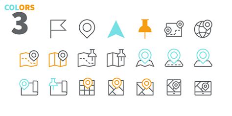 지도 Ui 픽셀 완벽 하 게 만들어진 벡터 얇은 라인 아이콘 48x48 편집 가능한 스트로크와 웹 그래픽 및 애플 리 케이 션에