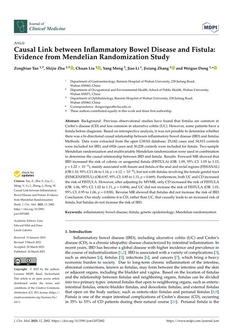 Pdf Clinical Medicine Causal Link Between Inflammatory Bowel Disease And Fistula Evidence