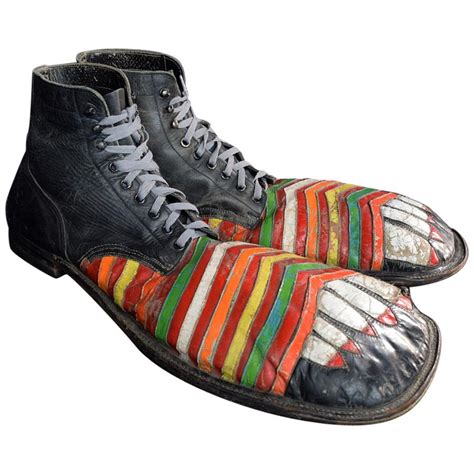 Fanciful Curly Toed American Circus Clown Shoes At 1stdibs