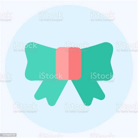 부드러운 파란색 배경에 고립 된 트렌디 한 플랫 스타일의 리본 아이콘 0명에 대한 스톡 벡터 아트 및 기타 이미지 0명