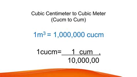 Converting Cubic Centimeter To Cubic Meter And Vise Versa Pptx