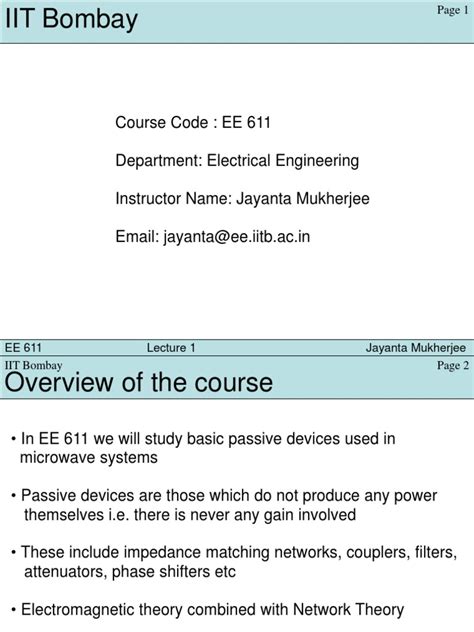 Lecture 1 Pdf Electrical Network Microwave