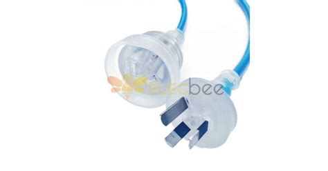 Elecbee SAA Certified Heavy Duty Australian Power Cord Pin Transparent Plug A Male Female