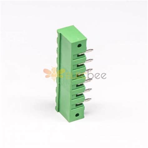 Elecbee Terminal Block Connector Pluggable 6pin Right Angle Through Hole For PCB Mount