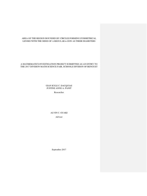 mathematical investigation pdf circle area