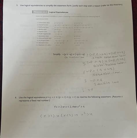 solved use logical equivalencies to simplify the statement