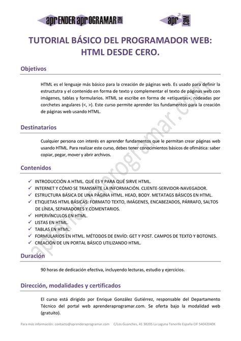 Tutorial Básico Del Programador Web Html Desde Cero