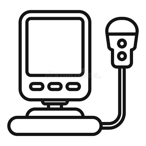 Portable Ultrasound Machine Showing Medical Scan Results On Screen Stock Illustration