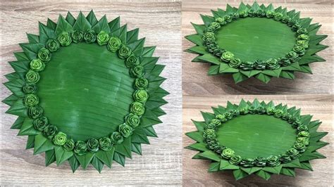 ถาดใบตอง ผสมใบเตย พับใบเตย Leaf Crafts Flower Decorations Diy