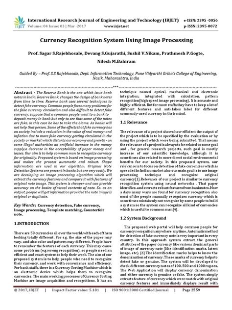 Currency Recognition System Using Image Processing Pdf Banknote Currency