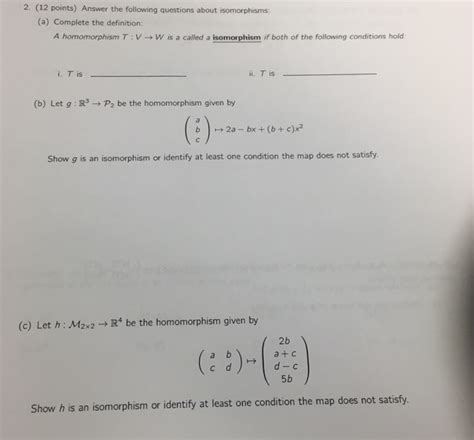 Solved 2 12 Points Answer The Following Questions About