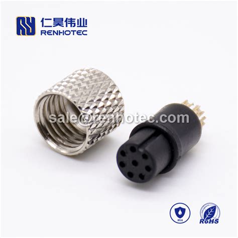 M8 8pin Connector Female Straight Solder Cup Overmolded Unshielded A