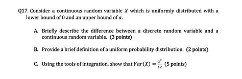 Solved Q17 Consider A Continuous Random Variable X Which Is