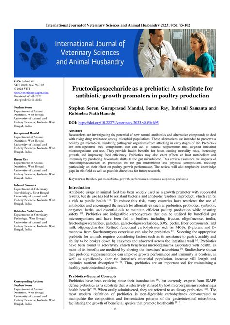 Pdf Fructooligosaccharide As A Prebiotic A Substitute For Antibiotic