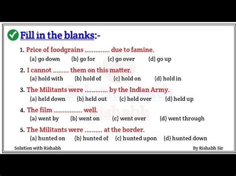 Fill In The Blanks With Correct Form Of Verbs Choose The Correct Form