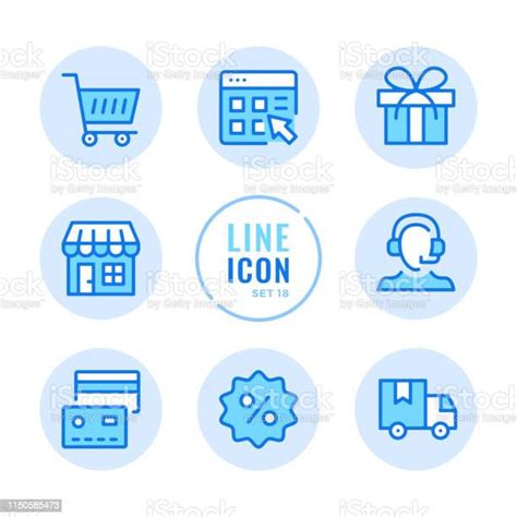 온라인 쇼핑 벡터 라인 아이콘을 설정 합니다 상점 고객 지원 배달 할인 쇼핑 카트 개요 기호 선형 얇은 선 스타일 간단한 스트로크 개요 웹 디자인 웹 사이트 모바일 앱에 대