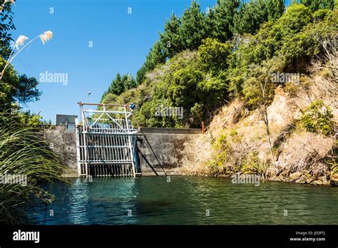 Small Dam With A Control Gate To Control The Flow And Level Of Water