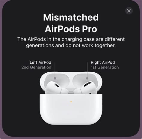 Mismatched Generation Error Message With Airpod Replacement Rairpods